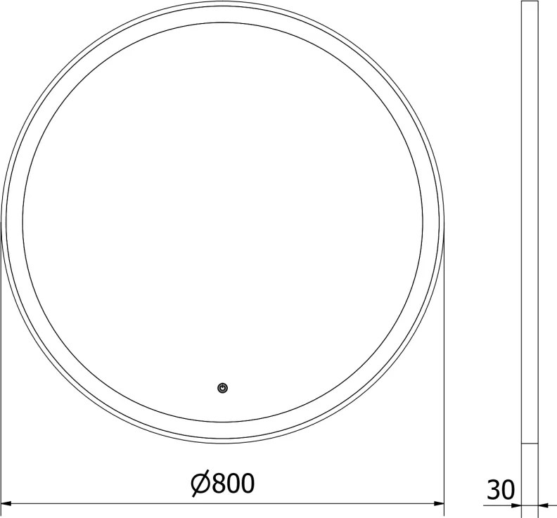 Mexen Esso, kulaté LED podsvícené koupelnové zrcadlo 80 cm, 6000K, topná podložka proti zamlžování, zlatý rám, 9825-080-080-611-50
