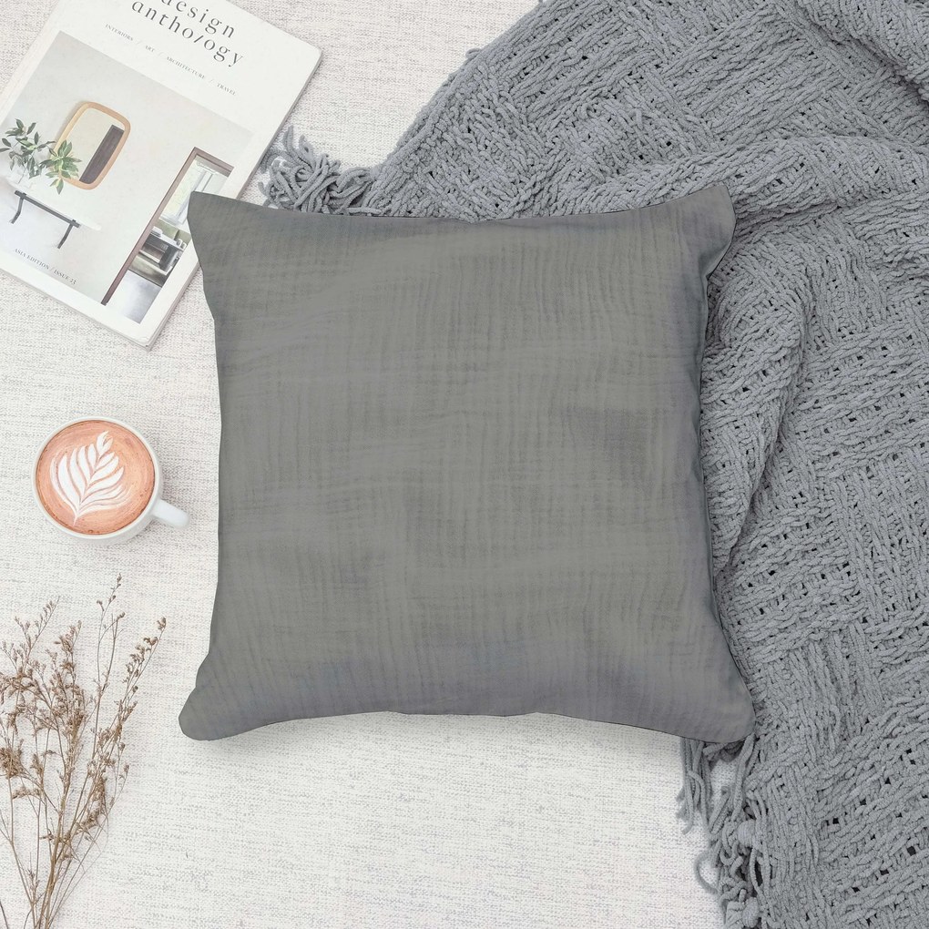 Mušelínový povlak na polštářek Grey Velikost: atypický 50 x 50