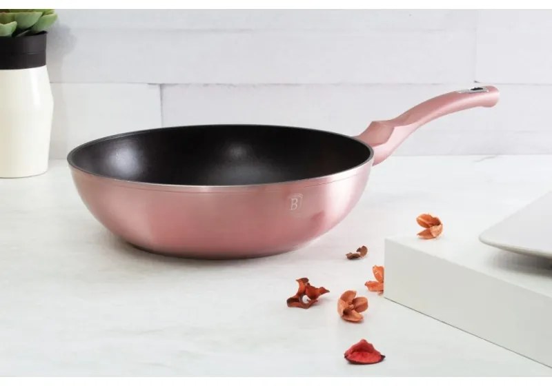 BERLINGERHAUS Pánev WOK s titanovým povrchem 28 cm I-Rose Edition BH-6030