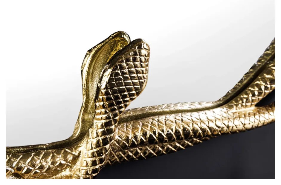 Massive home | Nástěnné zrcadlo SNAKE XL 85cm zlaté s ozdobným prvkem ve tvaru hada
