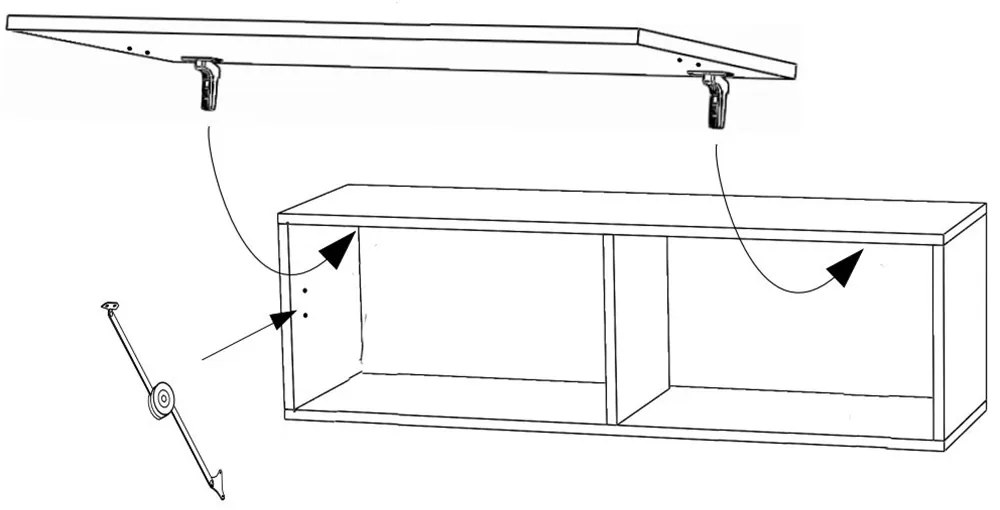 Obývací stěna CALABRINI c | 300 cm | 6 dílů X | černá lesk