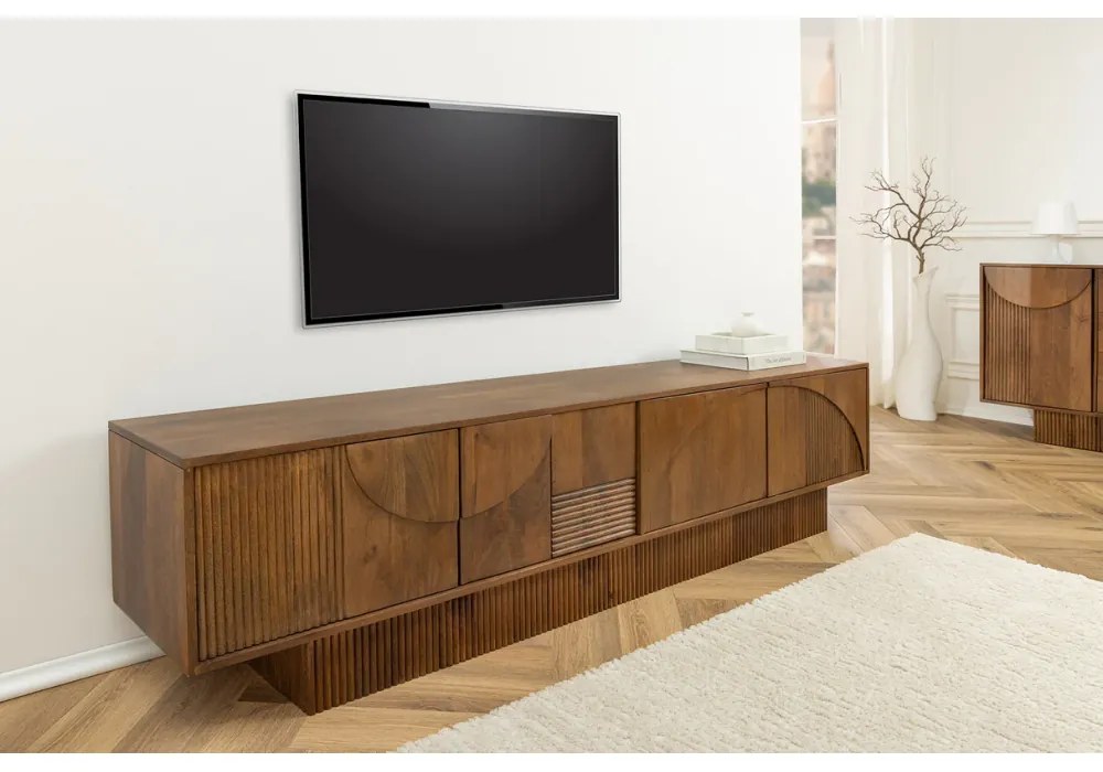 Massive home | Televizní stolek Art Deco 200cm masiv hnědé mango