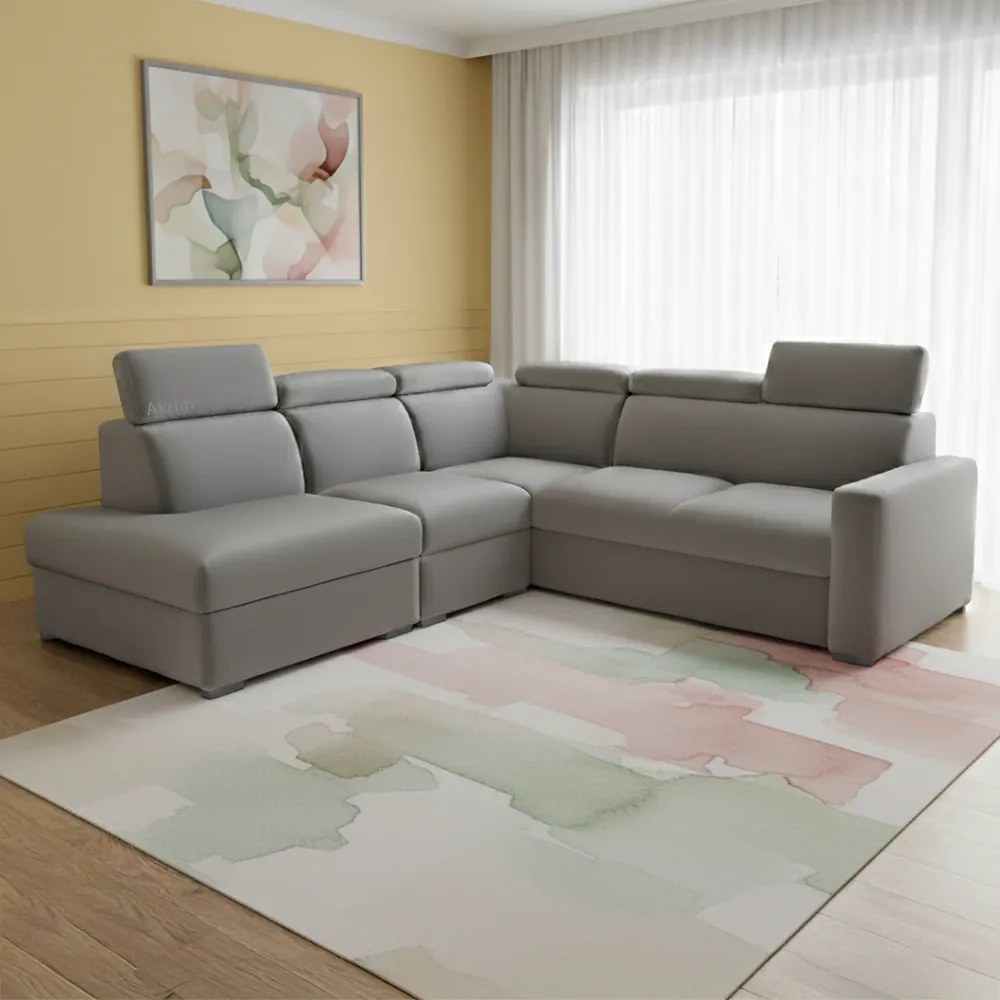 Sedací souprava PEDRO L | 265x250 cm | rozkládací + 2x úložný prostor | polohovatelné záhlavníky | VÝBĚR TKANIN
