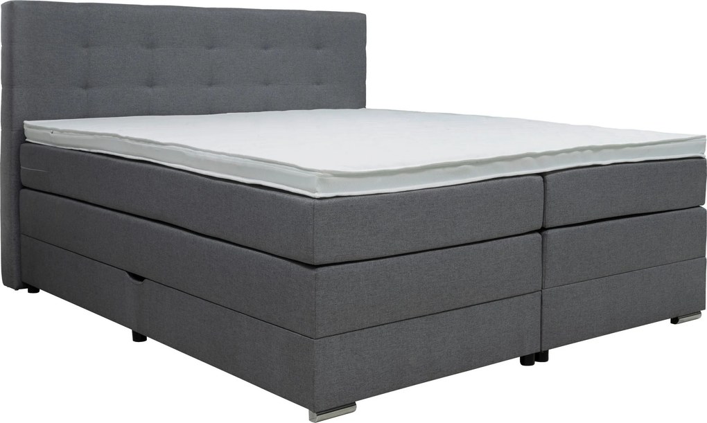 XXXLutz POSTEL BOXSPRING, 180/200 cm, šedá Moderano - Postele s úložným prostorem - 001933001201