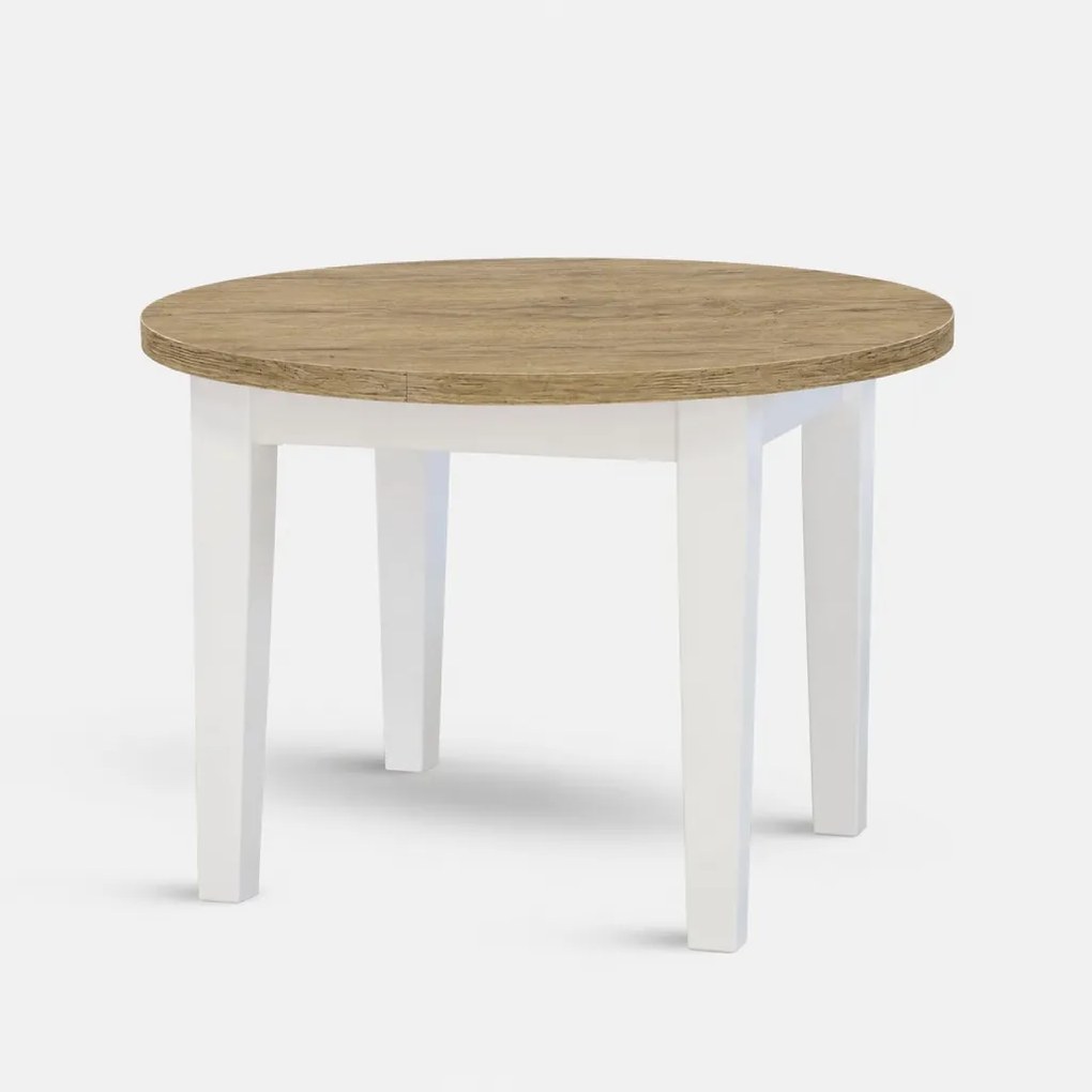 Stima Kulatý stůl FIT II. Průměr 95 cm pevný dub halifax tabákový černá