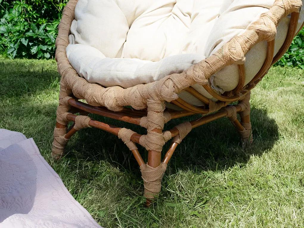 Benlemi Přírodní pohodlné zahradní křeslo CLER ručně pletené z vrbového proutí Zvolte barvu: Hnědá