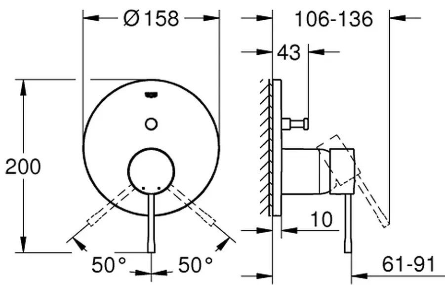 Grohe Essence - Páková baterie s 2-směrovým přepínačem, kartáčovaný Hard Graphite 24058AL1