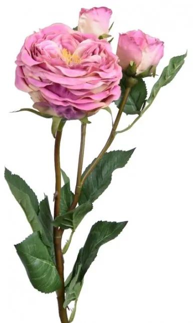 Umělá květina Růže starorůžová 57cm