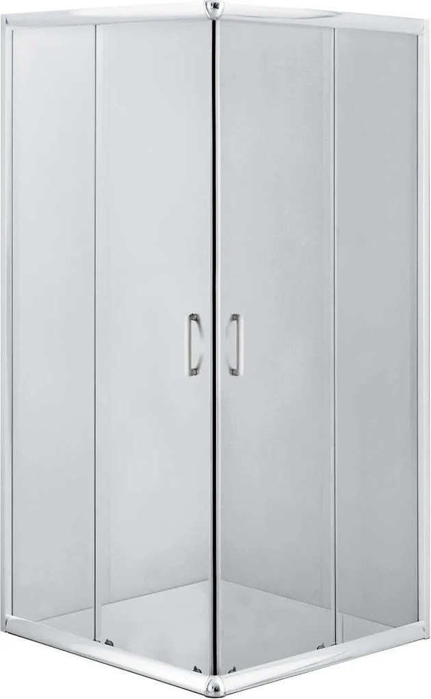 Deante Funkia, čtvercový sprchový kout 80x80 cm, výška 185cm, 5mm čiré sklo, chromový profil, KYC_042K