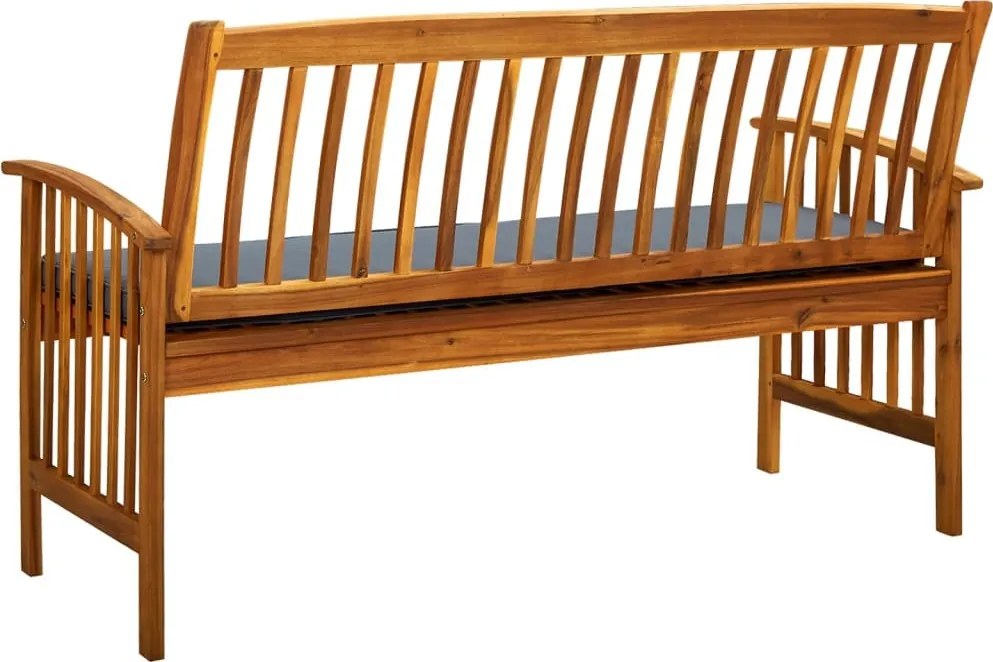 vidaXL Zahradní lavice s poduškou 147 cm masivní akáciové dřevo [312135] Barva: krémová