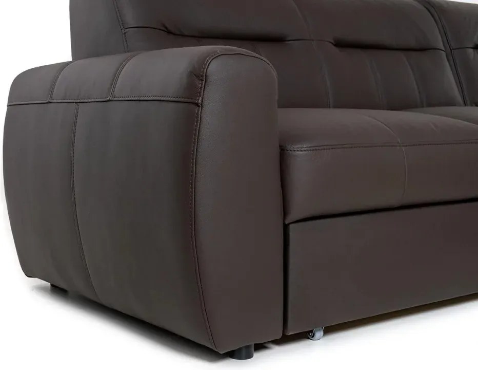 Rozkládací rohová sedačka PALADIUM 245x164 - výběr barev kůže levý roh hnědá