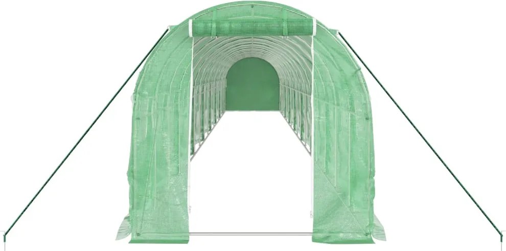 Skleník s ocelovým rámem zelený 32 m² 16 x 2 x 2 m 3188023