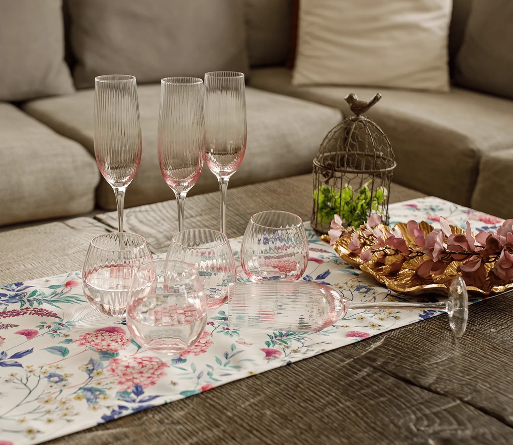 Sklenice na šampaňské, set 6 ks, 280 ml, růžová, CELESTE TYP 1