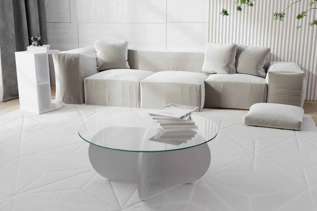 Designový konferenční stolek Jameela 75 cm bílý