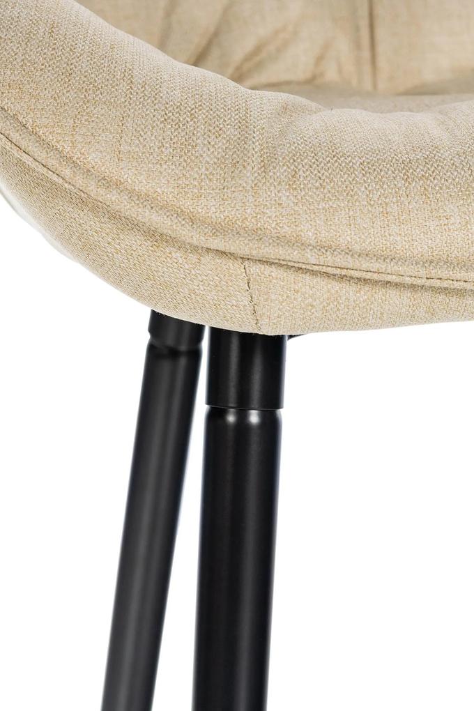 Barové židle Baycliff - 2ks - látkové čalounění | krémové