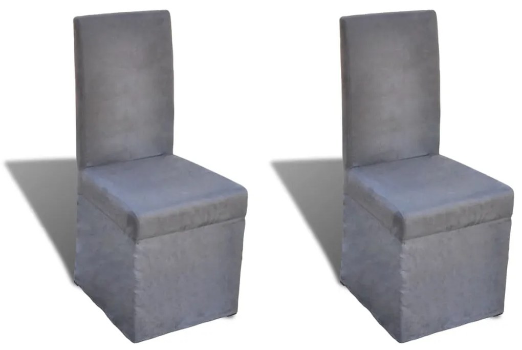 241158 vidaXL Jídelní židle 2 ks tmavě šedé textil
