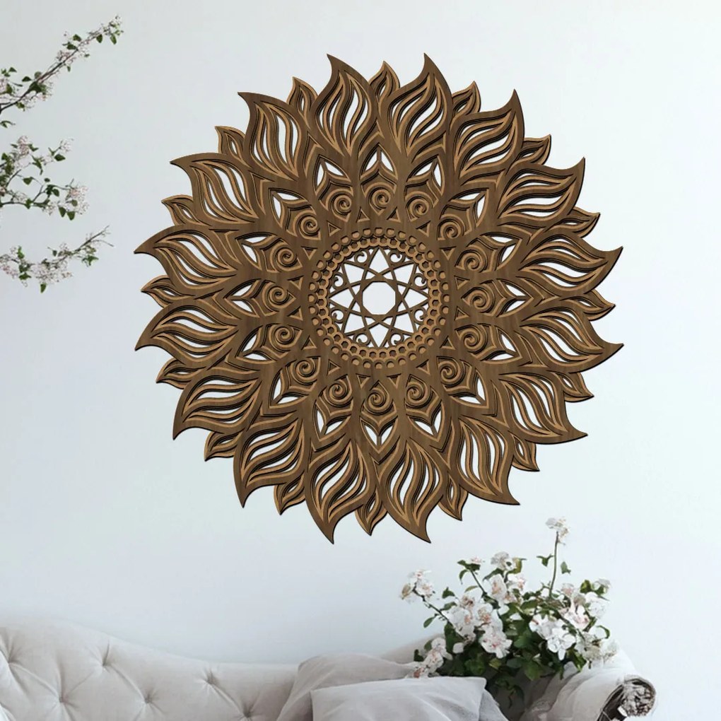 dřevo života 3 vrstvá mandala VNITŘNÍ PLAMEN Zvolte rozměr (cm): 40, Zvolte barevný dekor: ořech-buk