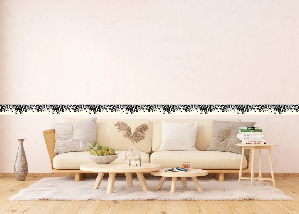 Samolepící bordura na zeď Béžové Stíny Listí | 5 m x 13.8 cm | DWB8275