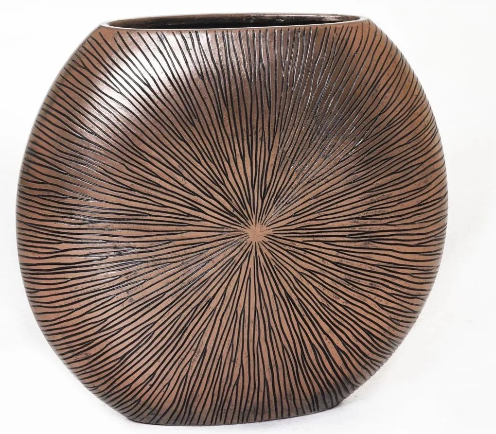 Luxusní váza ATENA, sklolaminát, výška 50 cm, bronz/měď