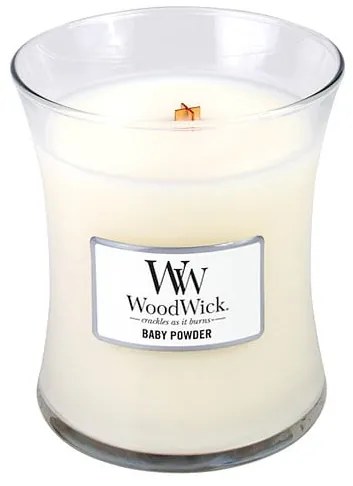 Svíčka s vůní vanilky, medu a růže WoodWick Dětský pudr, doba hoření 60 hodin