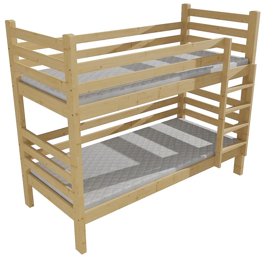 Vomaks Patrová postel M 007 NEW* Rozměr: 80 x 180 cm, Barva: moření dub, Prostor mezi lůžky: 80 cm