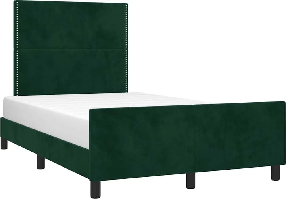 Rám postele bez matrace tmavě zelená 120 x 200 cm samet 3125687