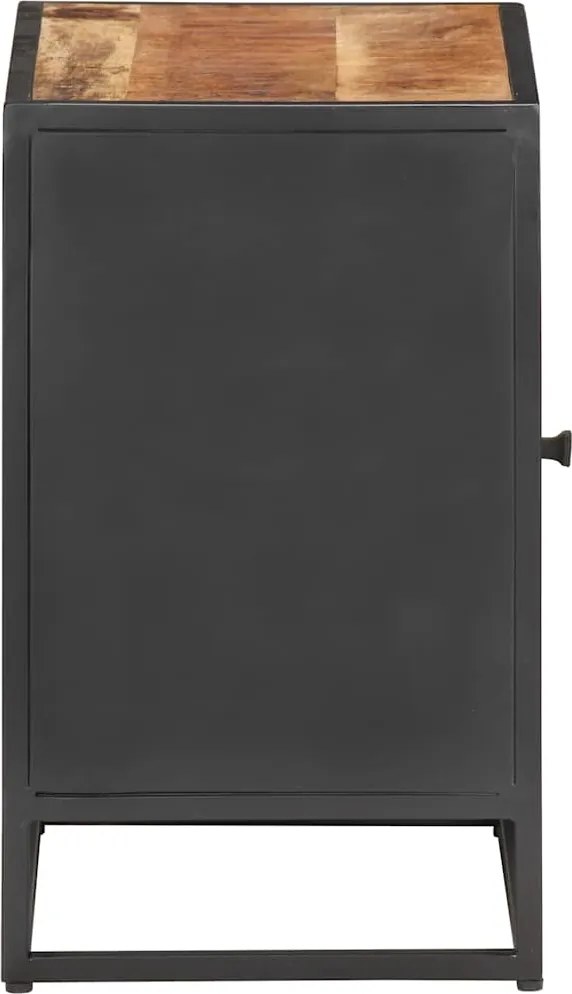 Noční stolek 40 x 30 x 50 cm masivní mangovník a přírodní rákos 323140