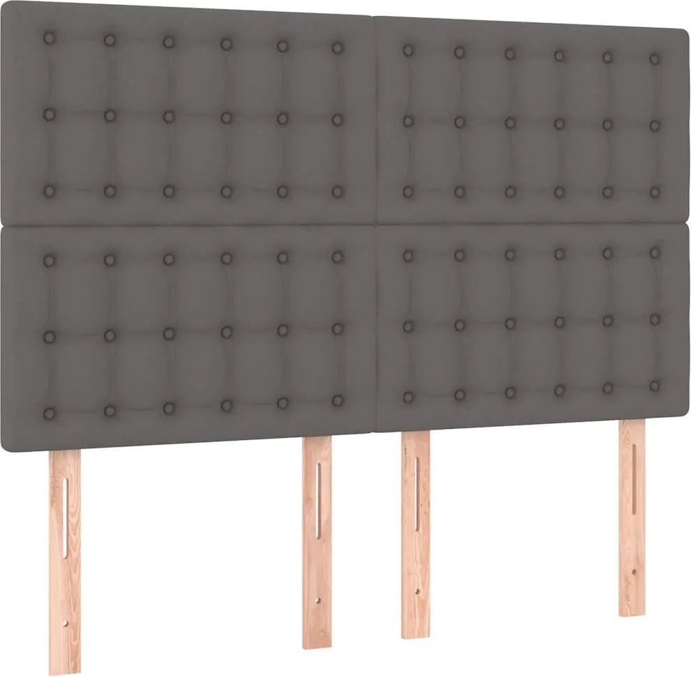 Box spring postel s matrací šedá 140x200 cm umělá kůže 3129037