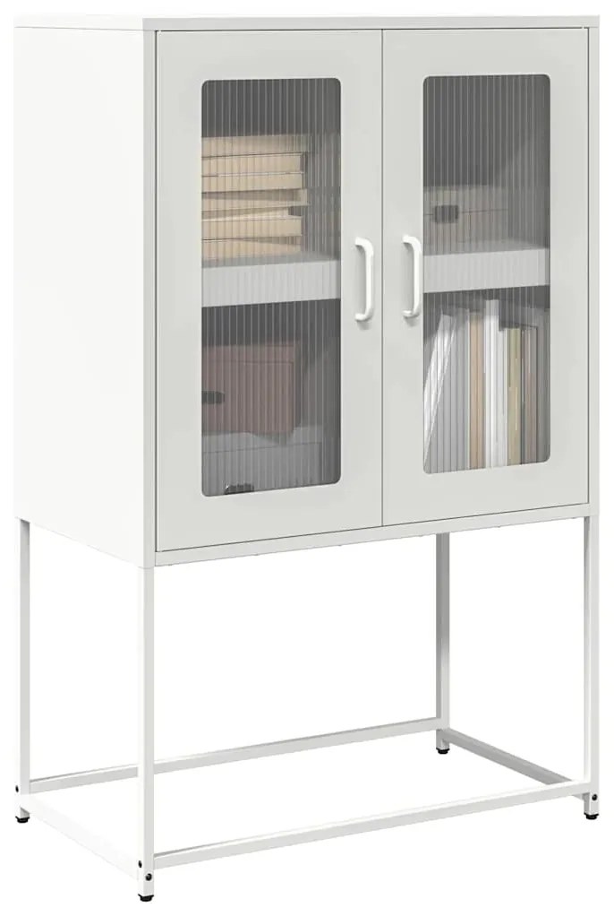 Skříň highboard bílá 68x39x107 cm ocel