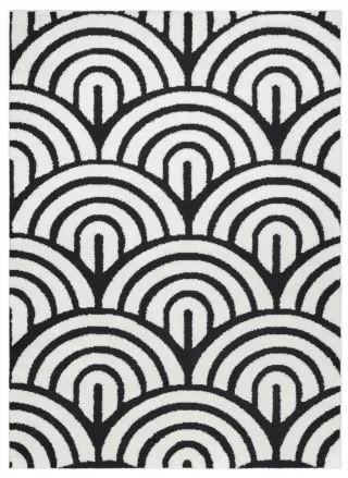 Moderní koberec MODE 8629 mušle krémová / černá velikost 140x190 cm | krásné koberce cz