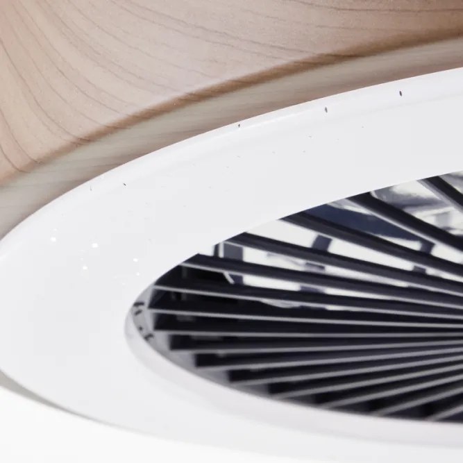 Brilliant G60060/09 Stmívatelné LED svítidlo SLIMLINE NATUR & reverzn VENTILÁTOR + funkce LED