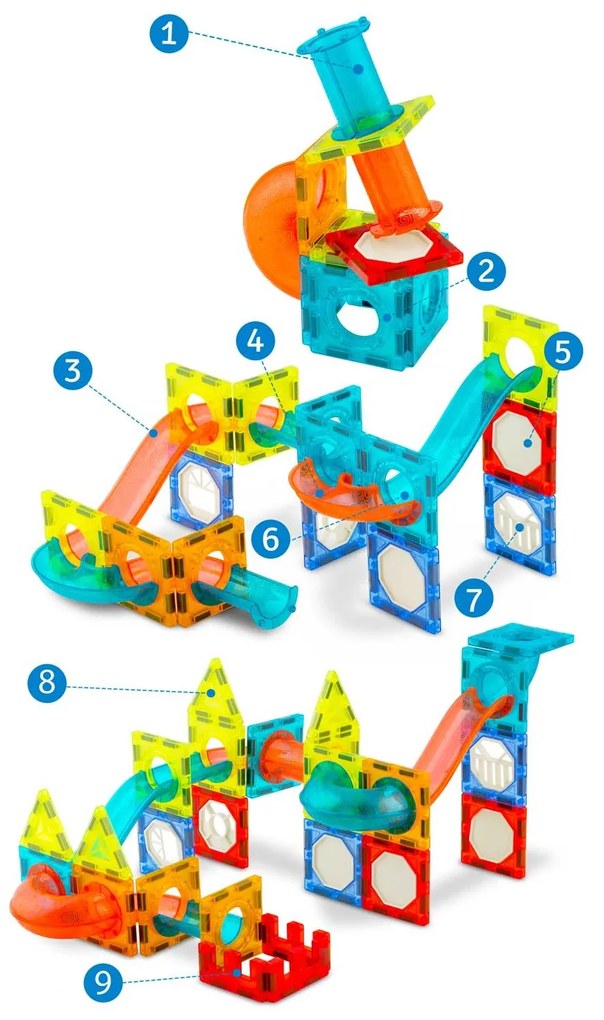 Magnetické cihly s osvětlením RK-763 Ricokids