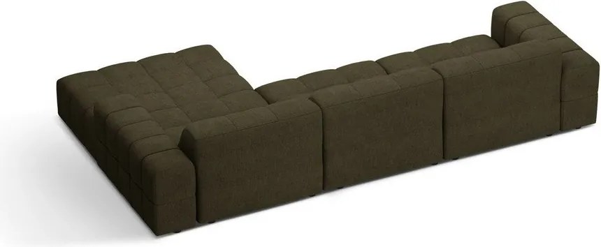 Khaki žinylková rohová pohovka (pravý roh/s lenoškou) Chicago – Cosmopolitan Design