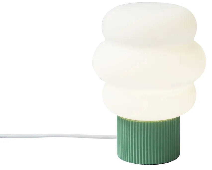 Japandi stolní lampa zelená s opálovým sklem 18cm - Kumo Biano.cz