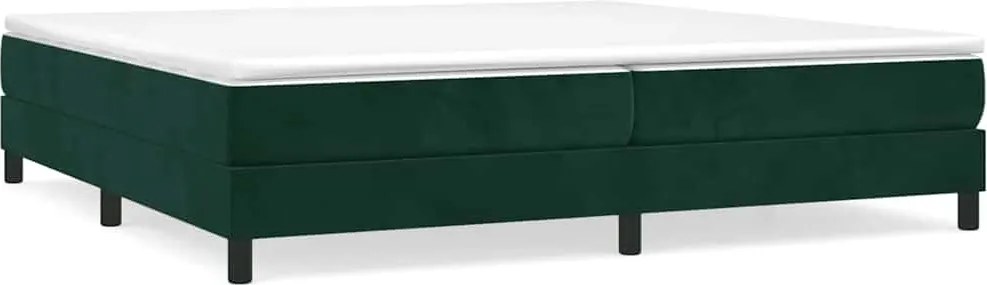 Box spring postel s matrací tmavě zelená 200x200 cm samet 3144354