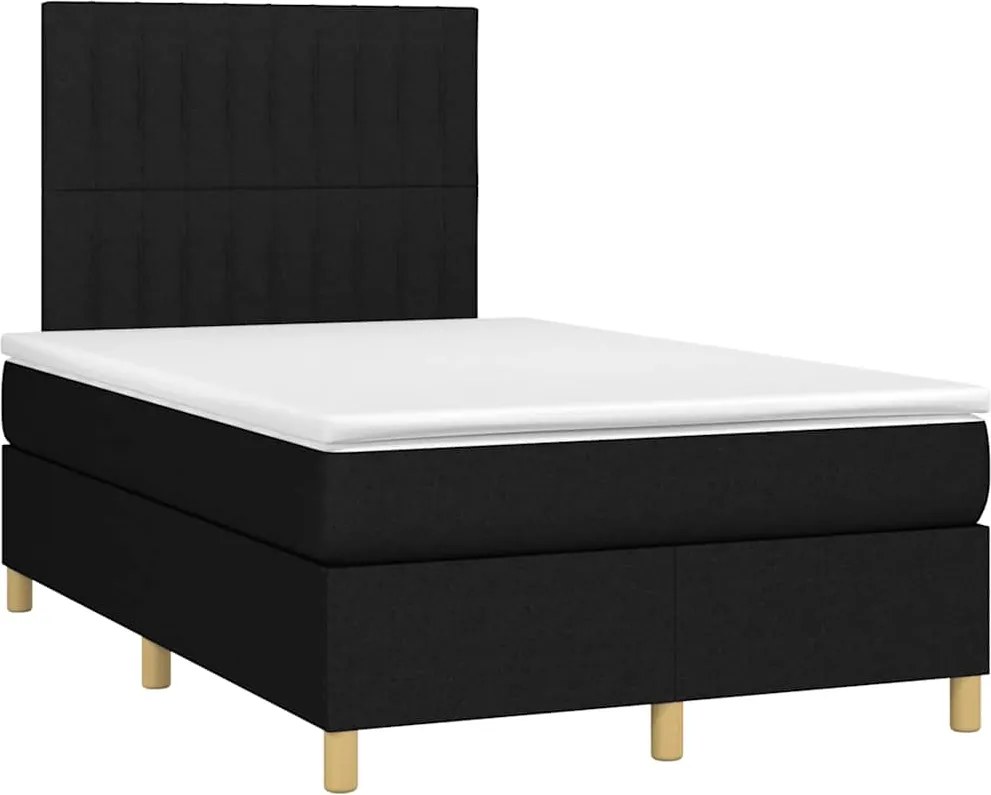 Box spring postel s matrací černá 120x190 cm textil 3269946