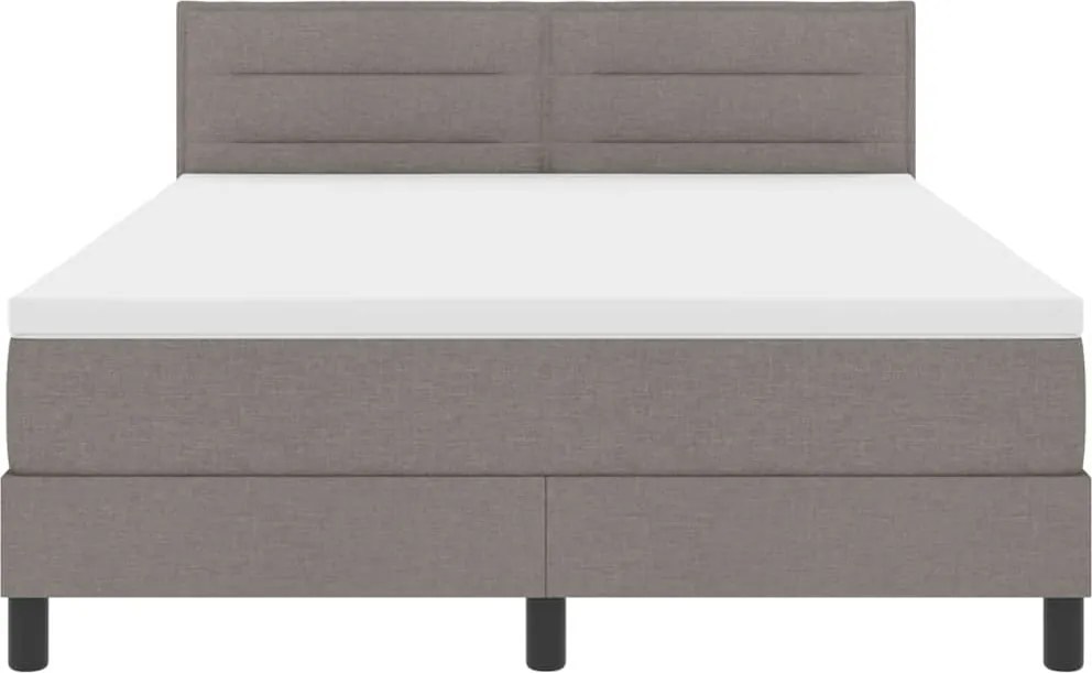 Postel s boxspringem s čelo Taupe 140 x 200 cm textil 3338619