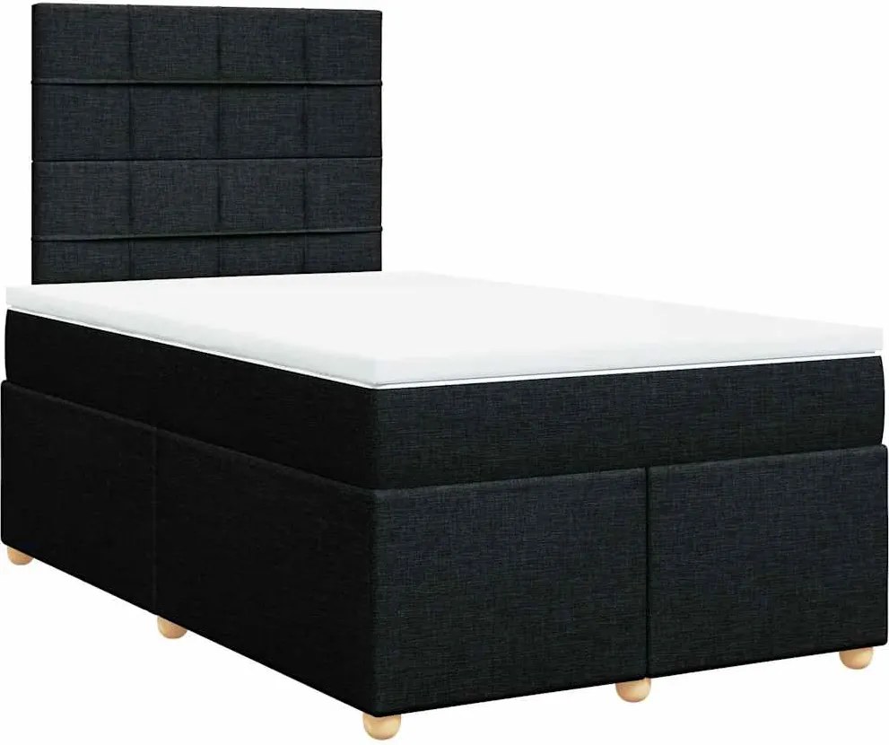 Box spring postel s matrací černá 120x200 cm textil 3293549