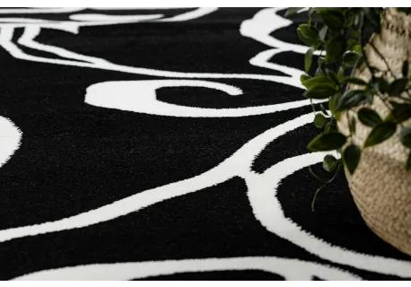 koberec HAMPTON Rosa růže, květiny černý velikost 120x170 cm | krásné koberce cz