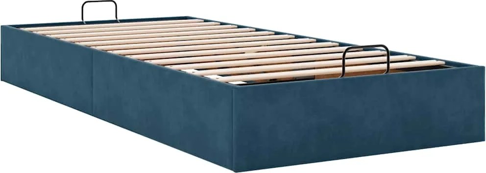 Osmanský rám postele bez matrace tmavě modrá 100x200 cm samet 3310947