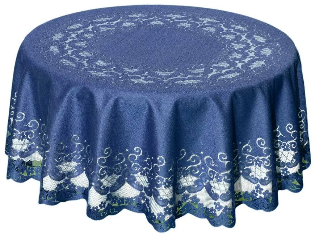 Forbyt Ubrus, žakárový Felicia, modrý, kulatý Ubrusy: pr. 78 cm