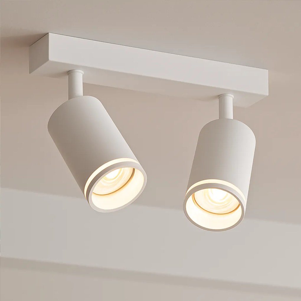 Bodové svítidlo Pipe Ring, 2x bílé kovové stínítko, w