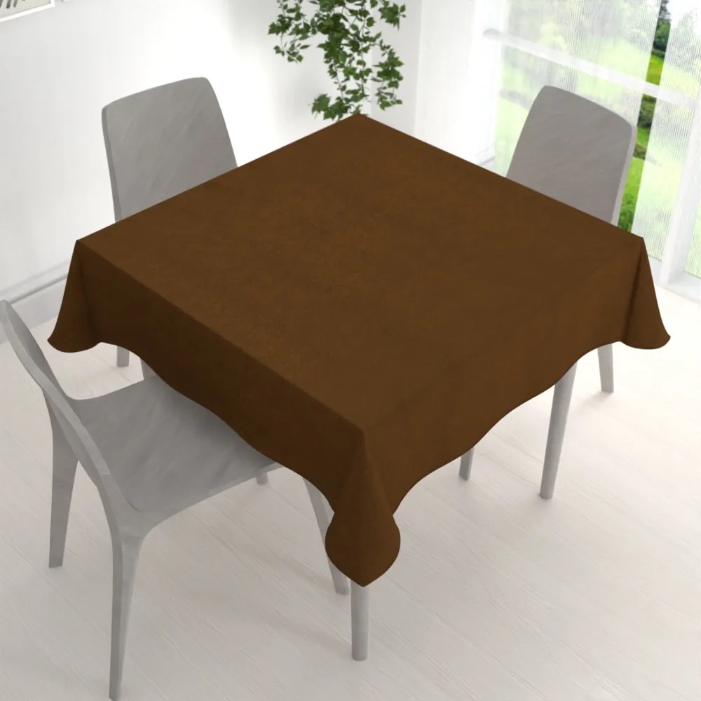 Biante Čtvercový ubrus/imitace broušené kůže Alcantara ALC-017 Hnědý rezavý 90x90 cm