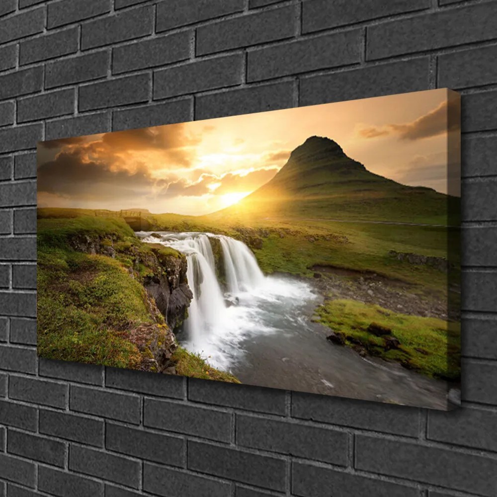 Obraz na plátně Hory Vodopád Příroda 140x70 cm