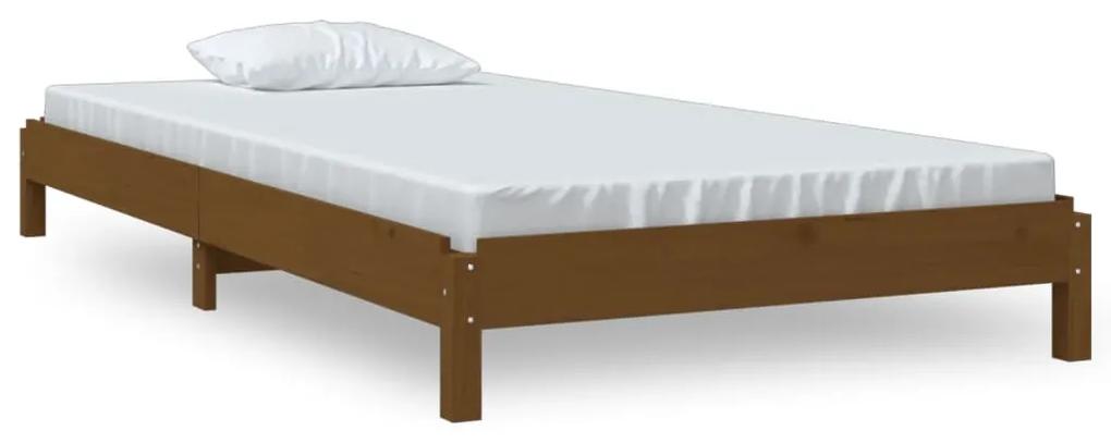 vidaXL Stohovatelná postel medově hnědá 90 x 190 cm masivní borovice