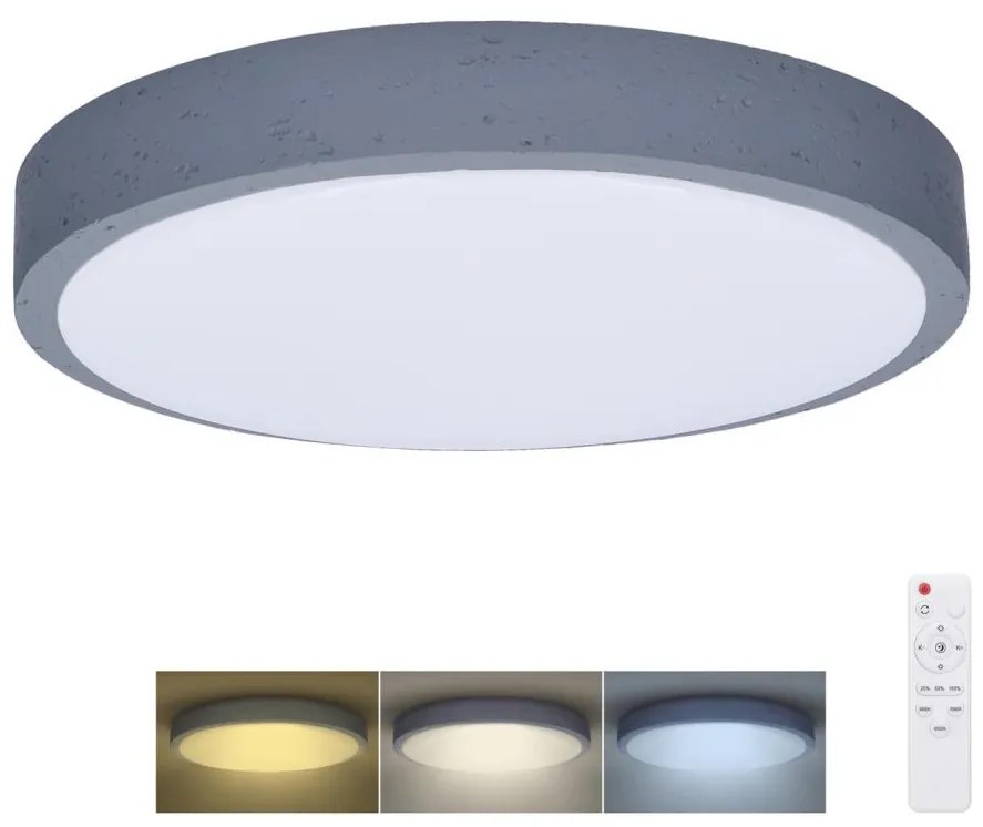 Solight WO8001 - LED Stmív. svítidlo GREY LED/48W/230V 3000-6500K pr. 38 cm + DO