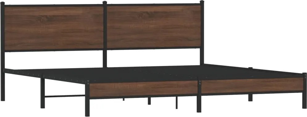 Kovový rám postele bez matrace hnědý dub 193 x 203 cm 3301407