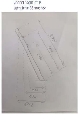Lazy Momo Ocelový sloup vandalproof Rozměr: Jokel 100x100x3mm, výška 3m