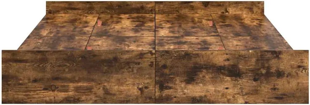 Rám postele s úložným prostorem s čelo Kouřový dub 135 x 190 cm 3335321