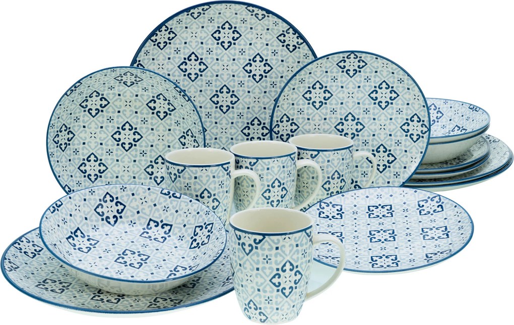 XXXLutz KOMBINOVANÁ SOUPRAVA Yara Blau 16dílné Creatable - Online Only nádobí - 007768060201